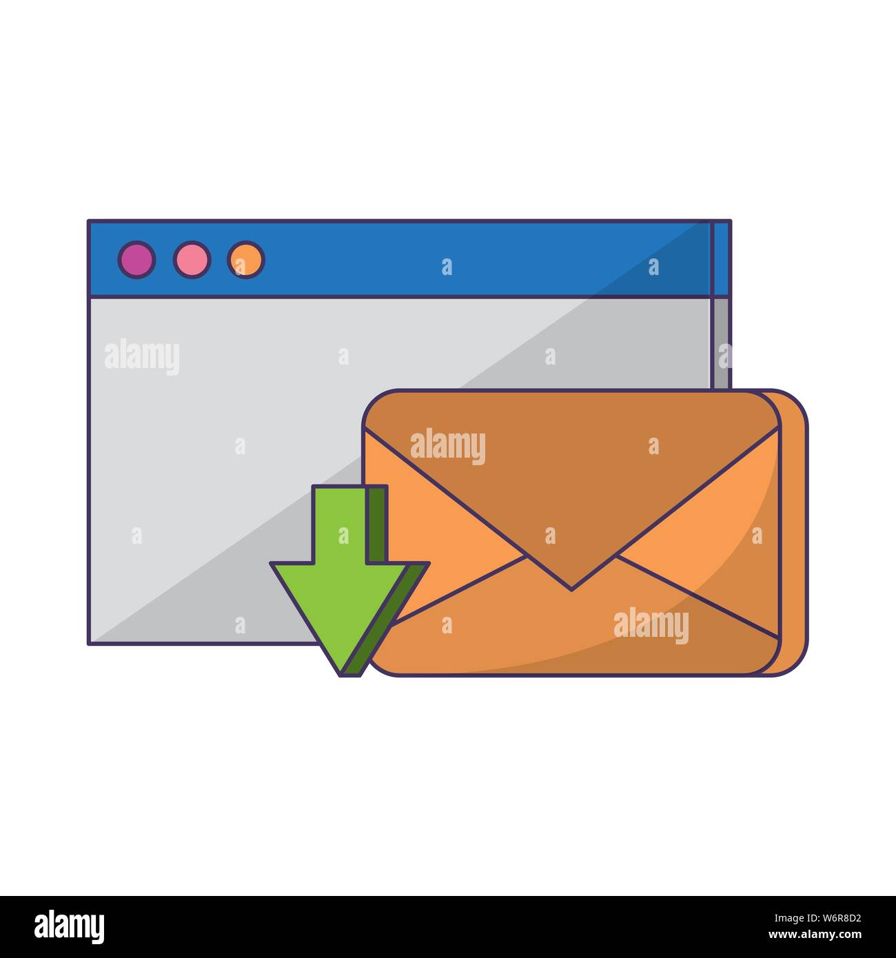 email message digital card cartoon Stock Vector Image & Art - Alamy