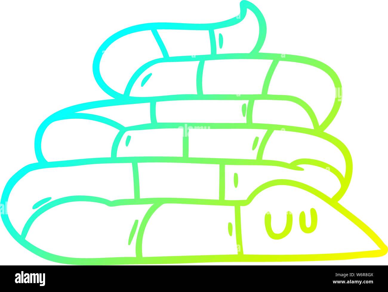 cold gradient line drawing of a cartoon sleepy snake Stock Vector Image ...
