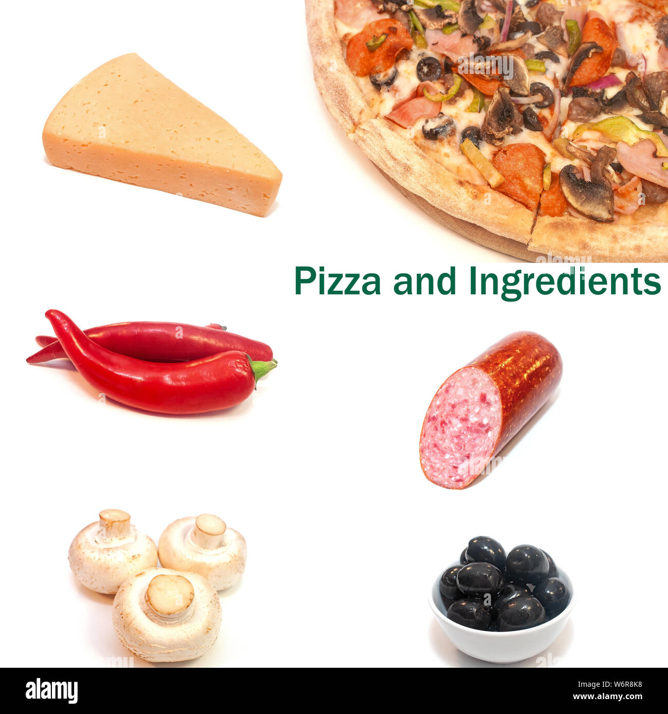 Ready pizza ingredients set hi-res stock photography and images - Alamy