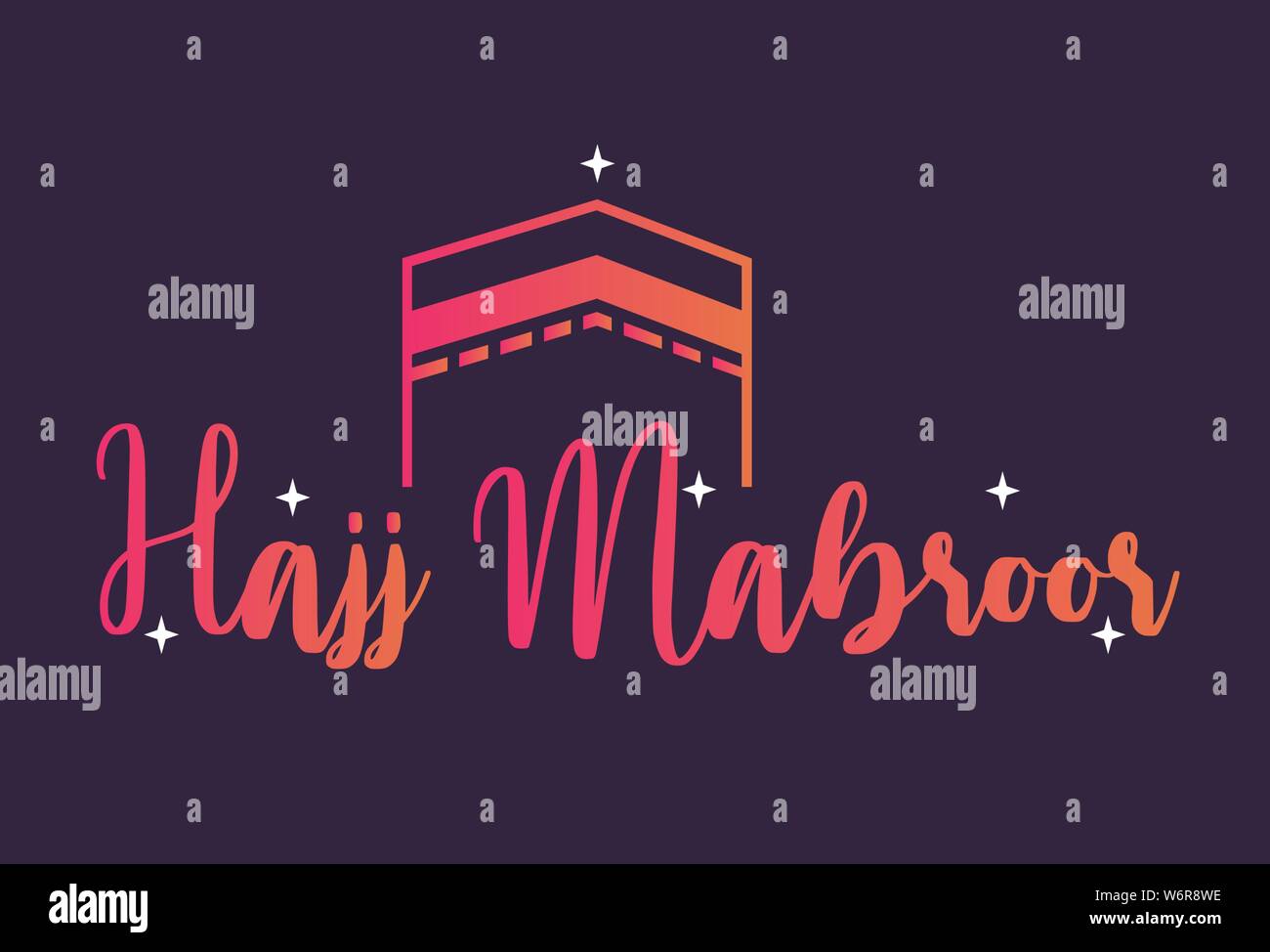 Arabic Calligraphic text of Hajj Mabrour for the moslem celebration ...