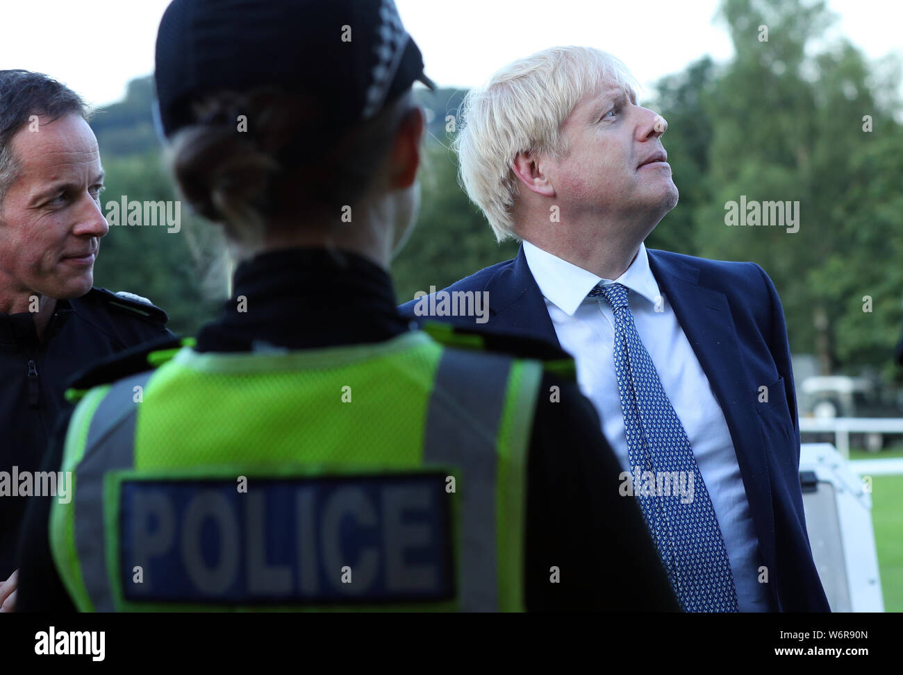 Prime Minister Boris Johnson meeting police officers during a visit to ...