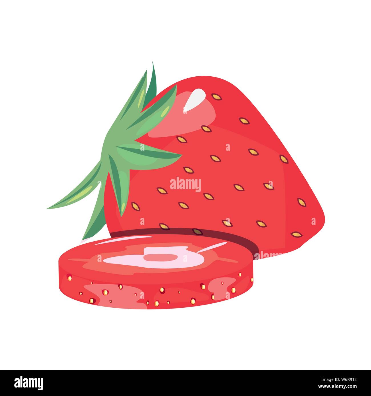 fresh fruits strawberries background design vector illustration Stock ...
