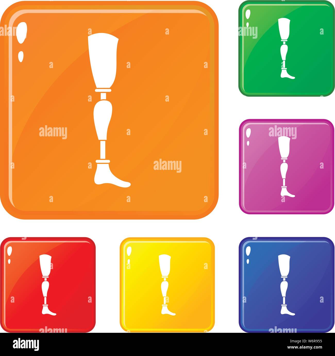 Prosthesis leg icons set vector color Stock Vector Image & Art - Alamy