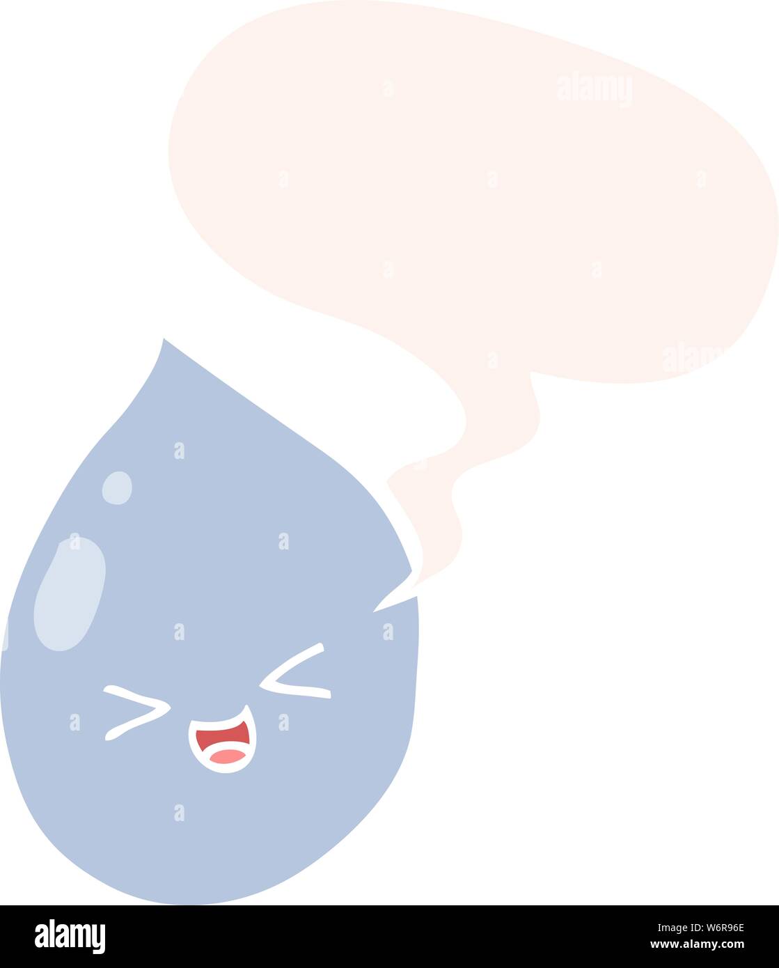 cartoon raindrop with speech bubble in retro style Stock Vector Image ...