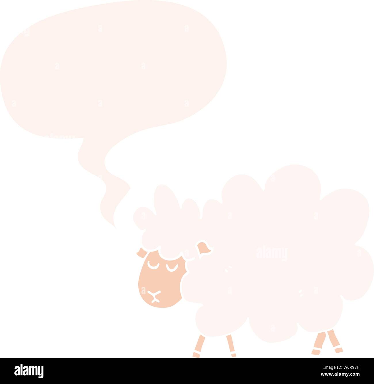 cartoon sheep with speech bubble in retro style Stock Vector Image ...