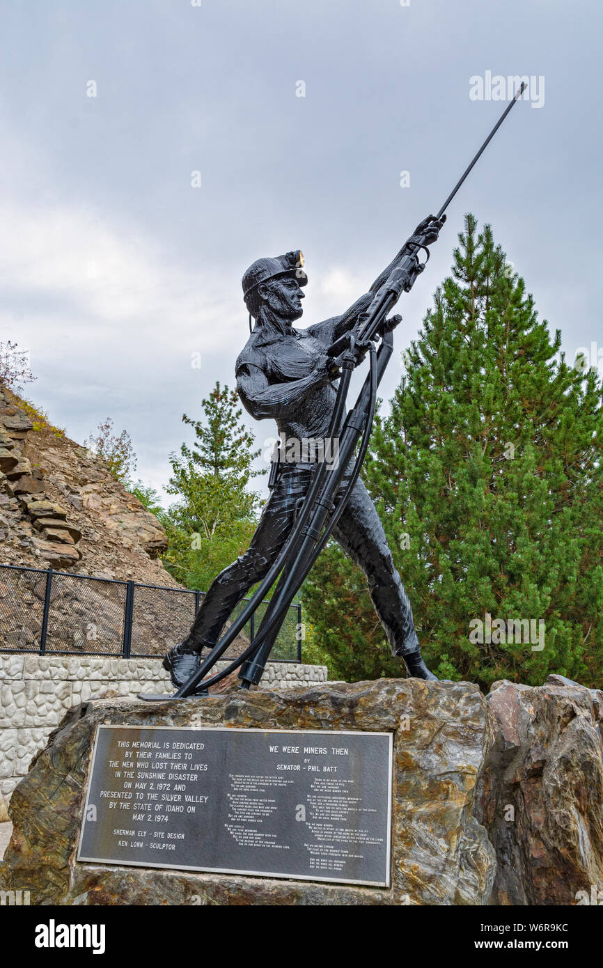 Sunshine Mine Disaster of 1972 Memorial located between Kellogg and ...