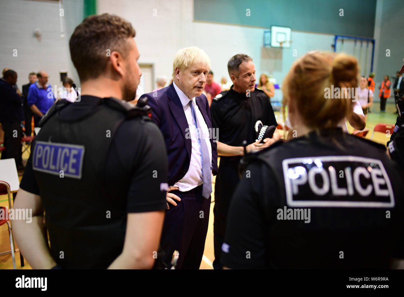 Prime Minister Boris Johnson meets with rescue crews and local ...