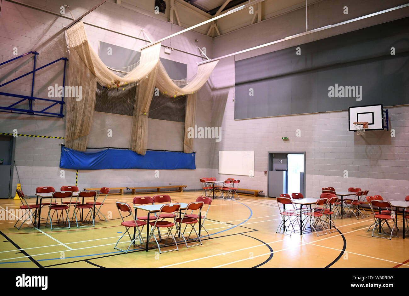 A general view of the sports centre at Chapel-en-Le-frith High School ...