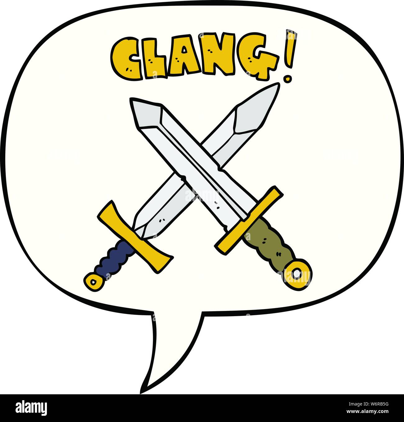 cartoon sword fight with speech bubble Stock Vector Image & Art - Alamy