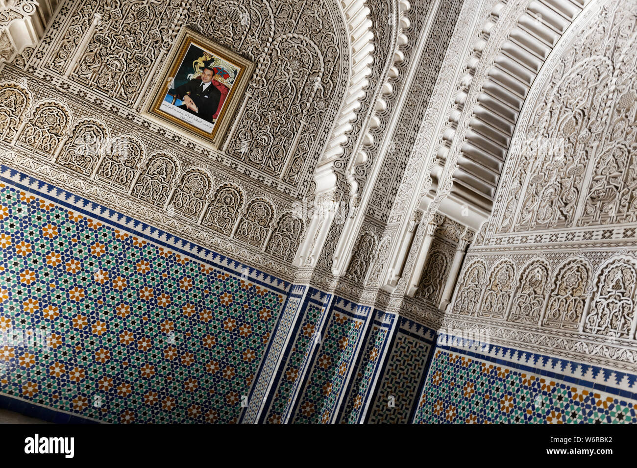 Interior of the Mahkama du Pacha, working courthouse, in Habous, in the ...