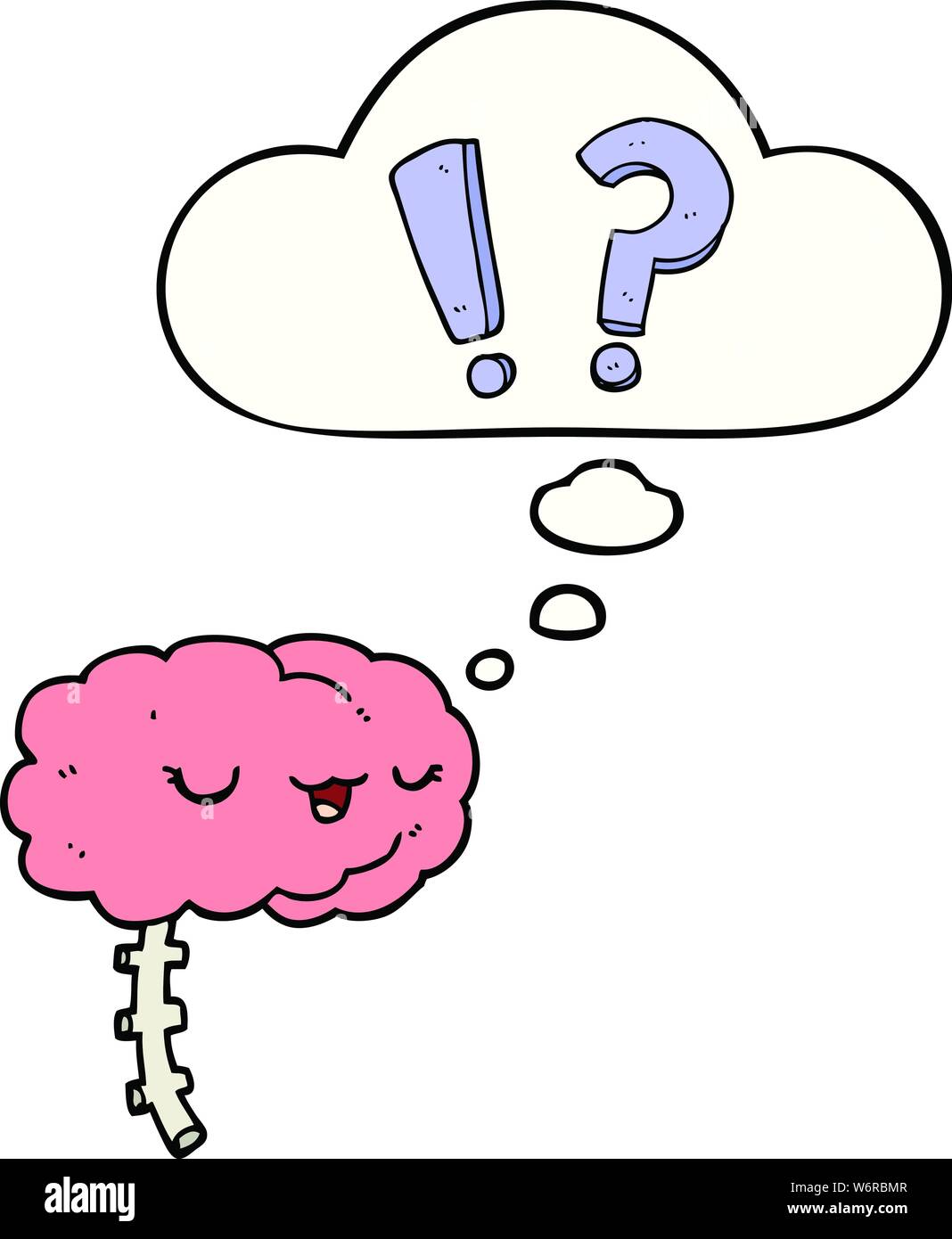 Cute cartoon brain question Stock Vector Images - Alamy