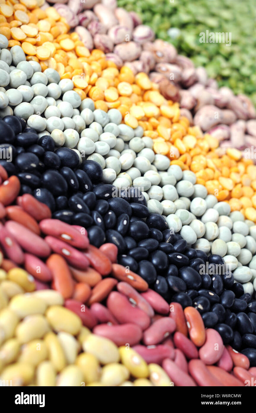 mix of many kind of beans for background uses Stock Photo - Alamy