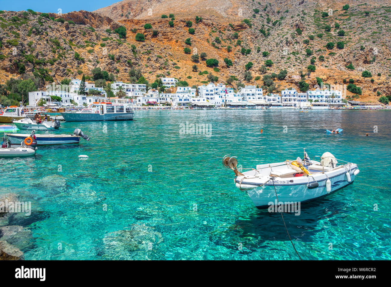 Greek village of Loutro, Chania, Crete, Greece Stock Photo - Alamy