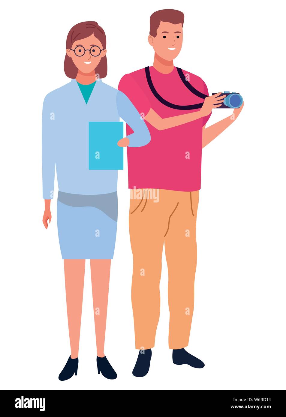 Professionals workers couple smiling cartoons Stock Vector Image & Art ...