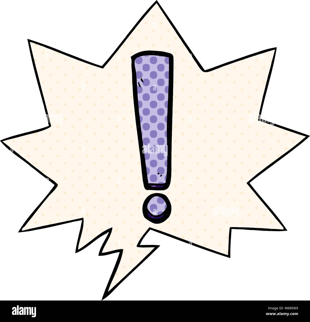 cartoon exclamation mark with speech bubble in comic book style Stock ...