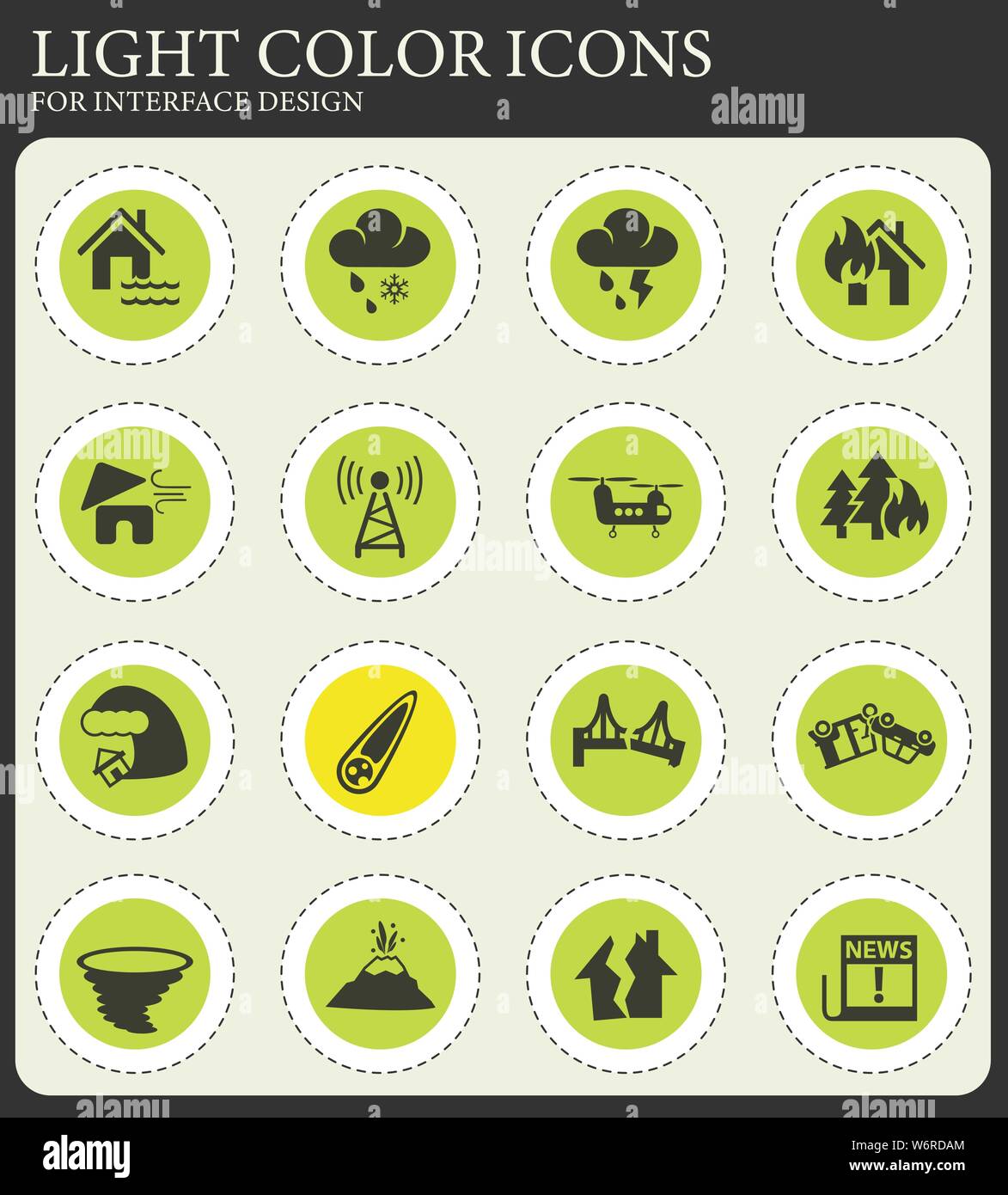 natural disasters web icons for user interface design Stock Vector ...