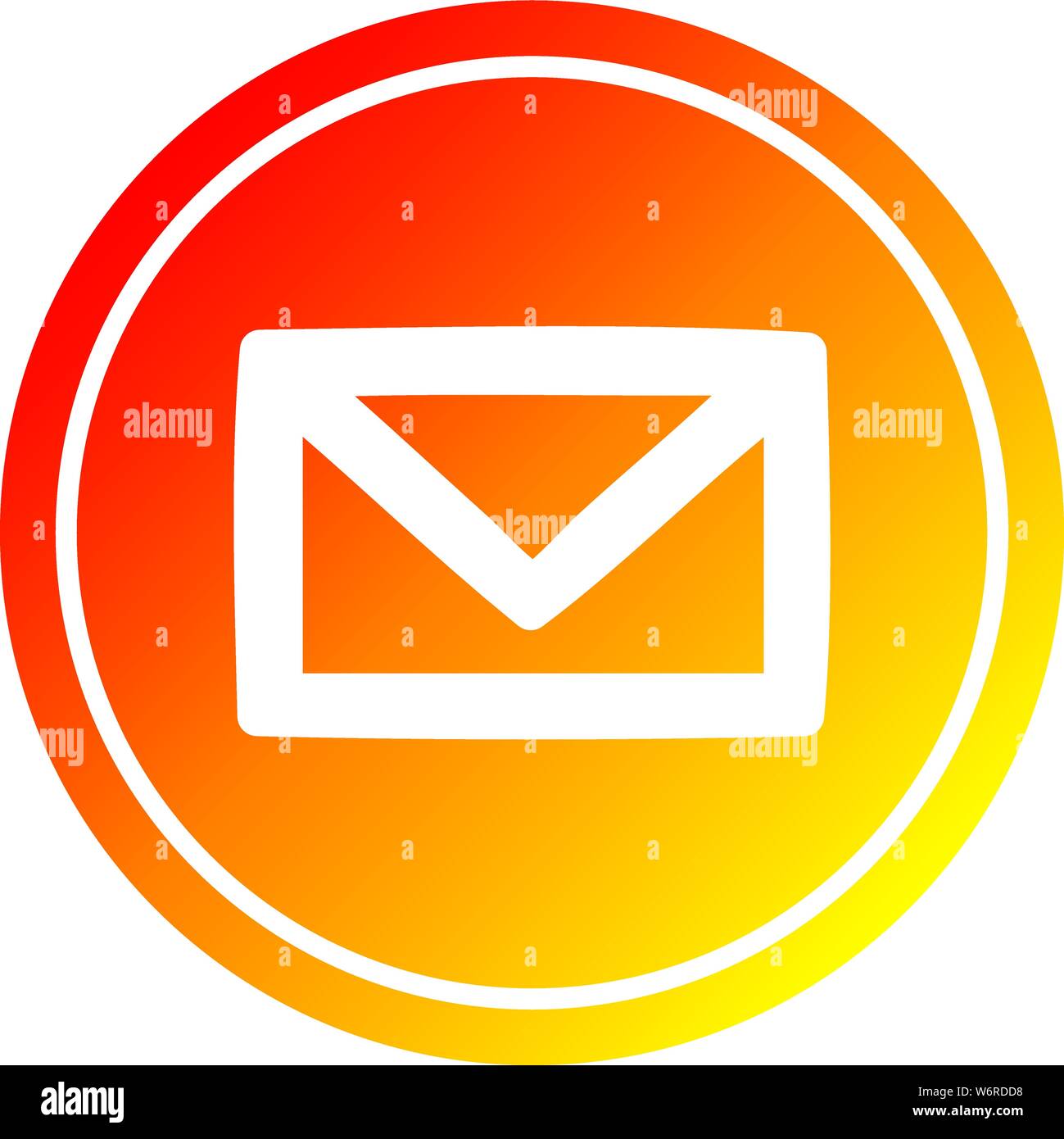 envelope letter circular icon with warm gradient finish Stock Vector ...