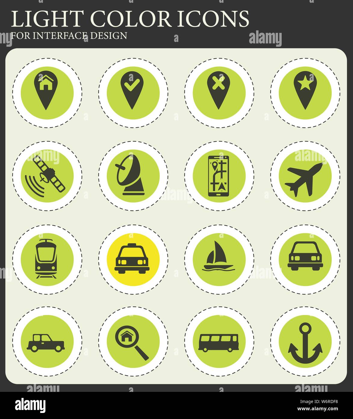 Navigation vector icons for web and user interface design Stock Vector ...