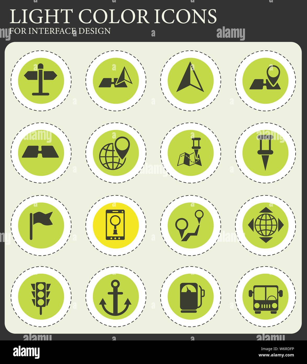 navigation vector icons for web and user interface design Stock Vector ...
