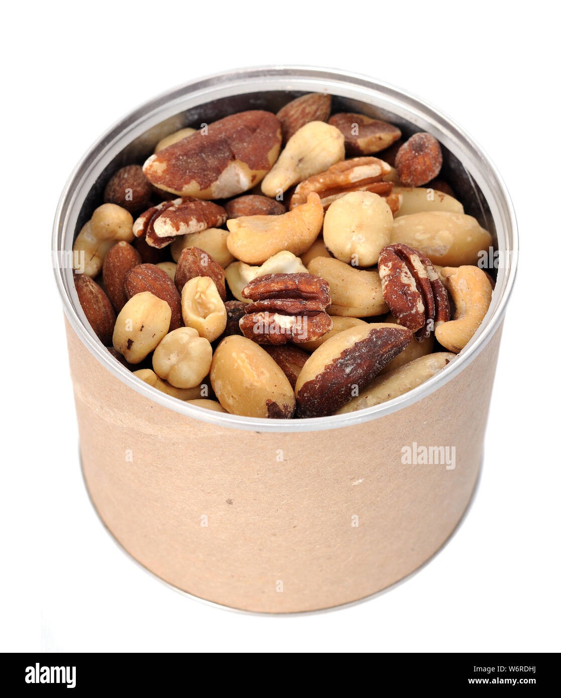 closeup can of nuts isolated on white Stock Photo - Alamy