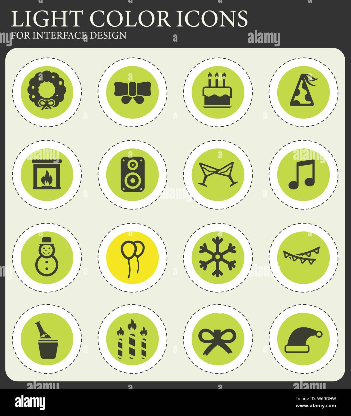 New year simply symbols for web icons Stock Vector Image & Art - Alamy