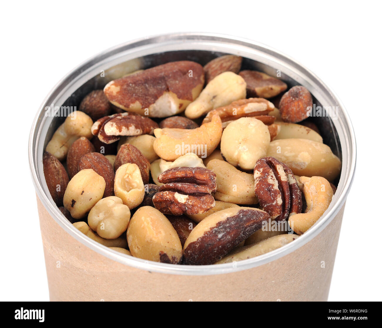 closeup can of nuts isolated on white Stock Photo - Alamy