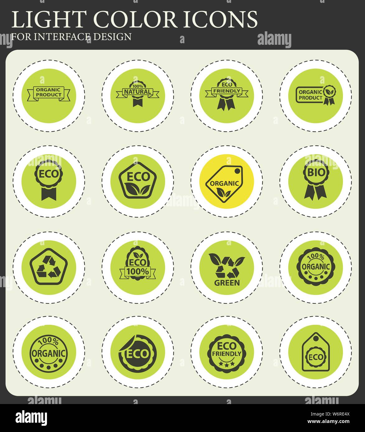 eco label web icons for user interface design Stock Vector Image & Art ...