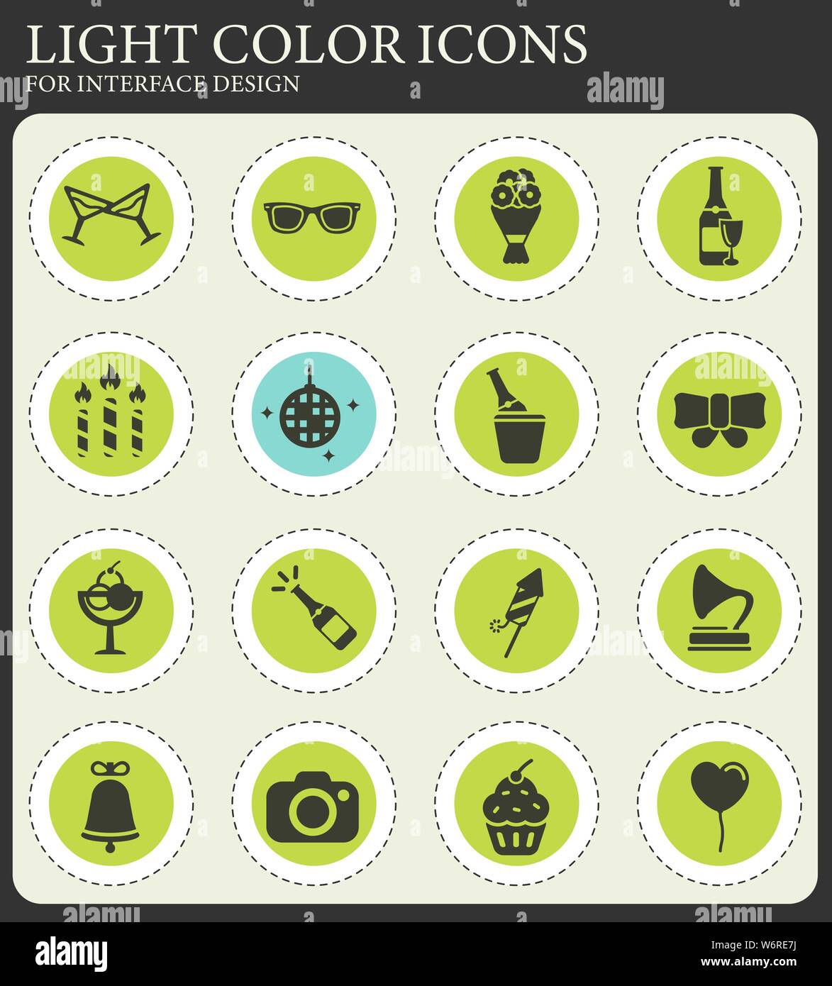 Party vector icons for web and user interface design Stock Vector Image ...