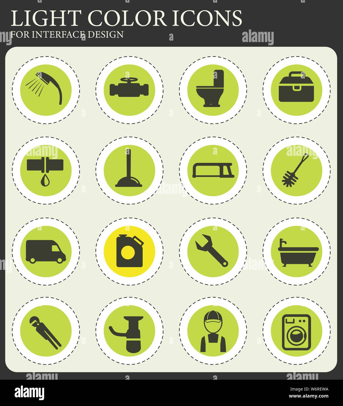 Plumbing vector icons for web and user interface design Stock Vector ...