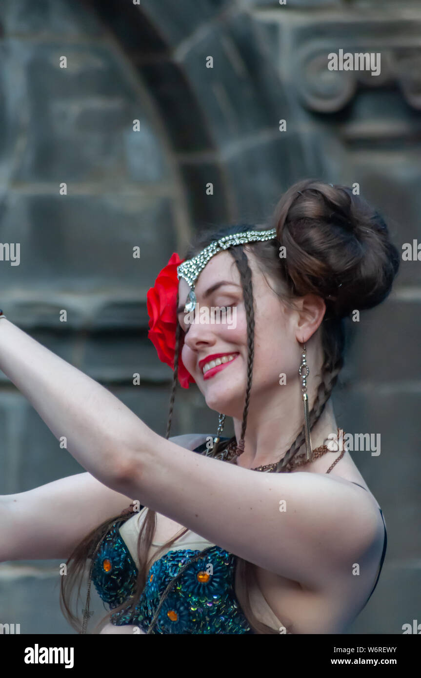 Edinburgh, Scotland, UK. 2nd August, 2019. An exotic dancer performing ...