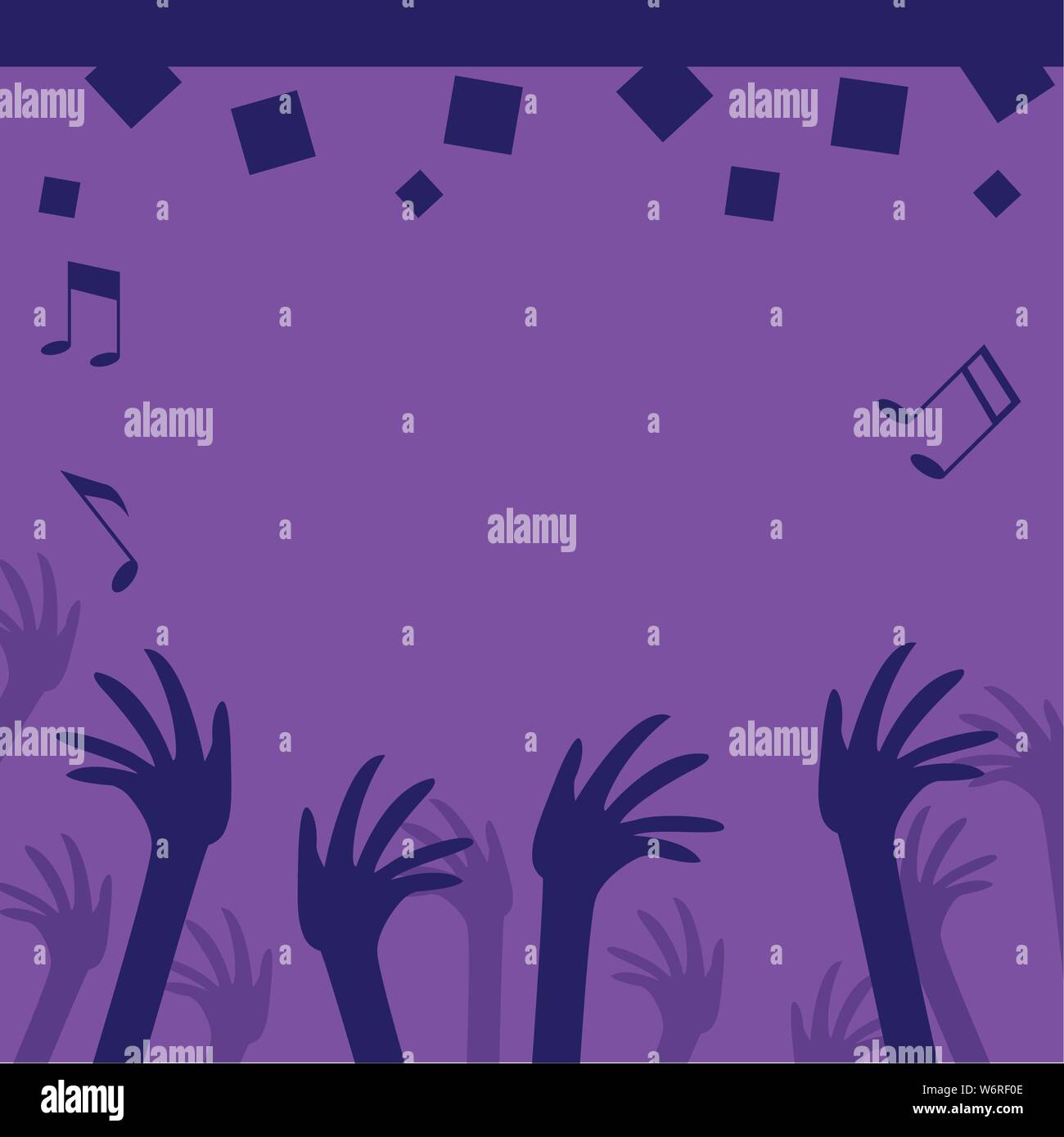 hands up concert event flat design vector illustration Stock Vector ...