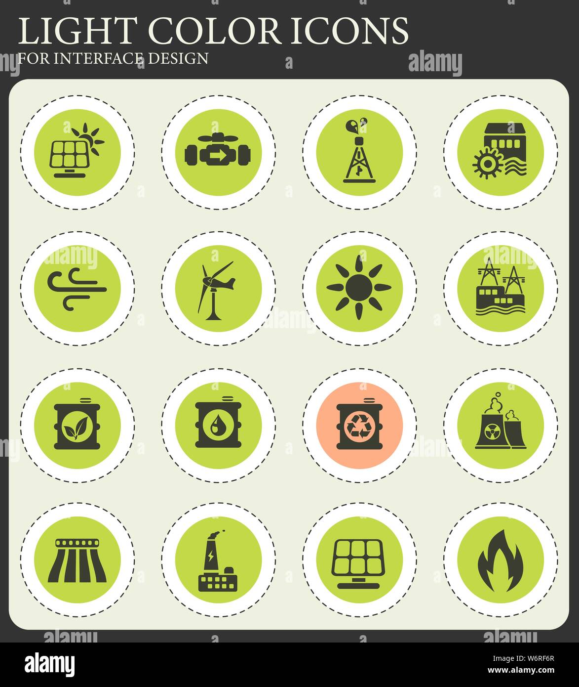 Power generation industry icons for user interface design Stock Vector ...