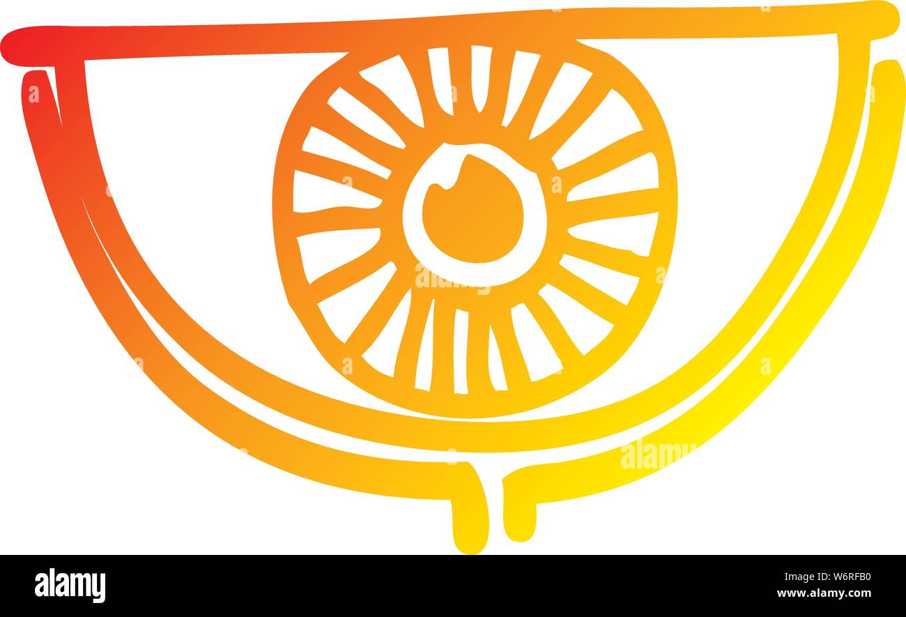 warm gradient line drawing of a cartoon eye symbol Stock Vector Image ...