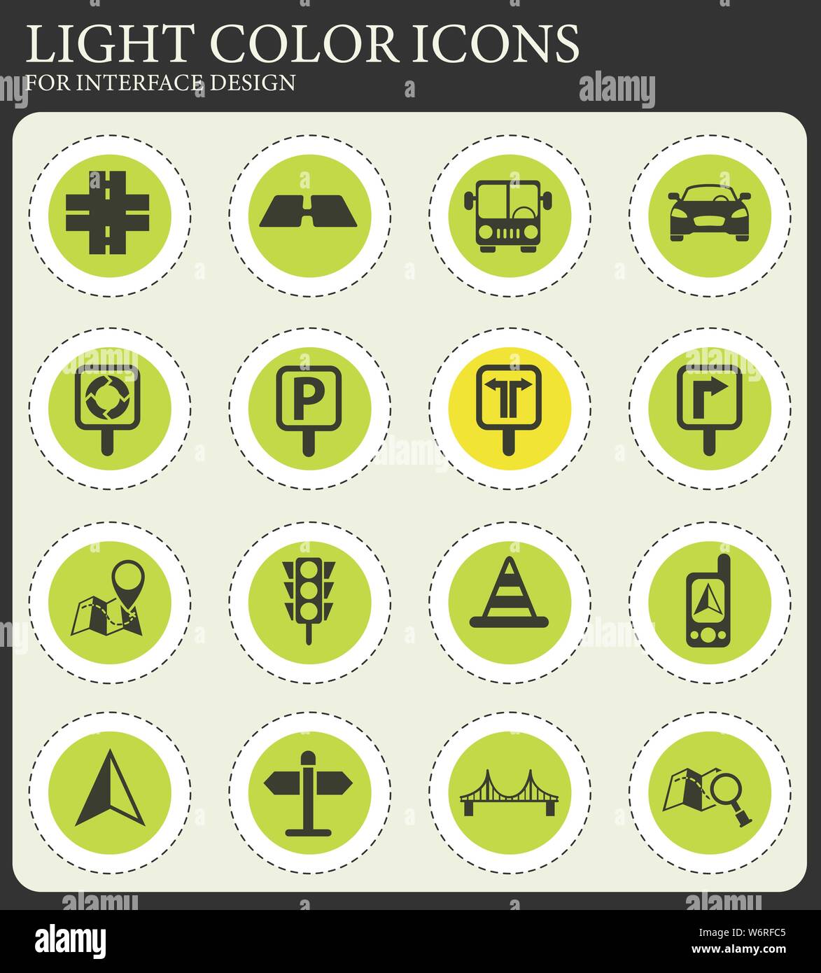 road vector icons for web and user interface design Stock Vector Image ...