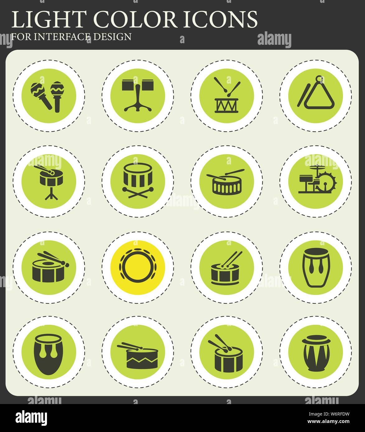 rhythm instruments web icons for user interface design Stock Vector ...