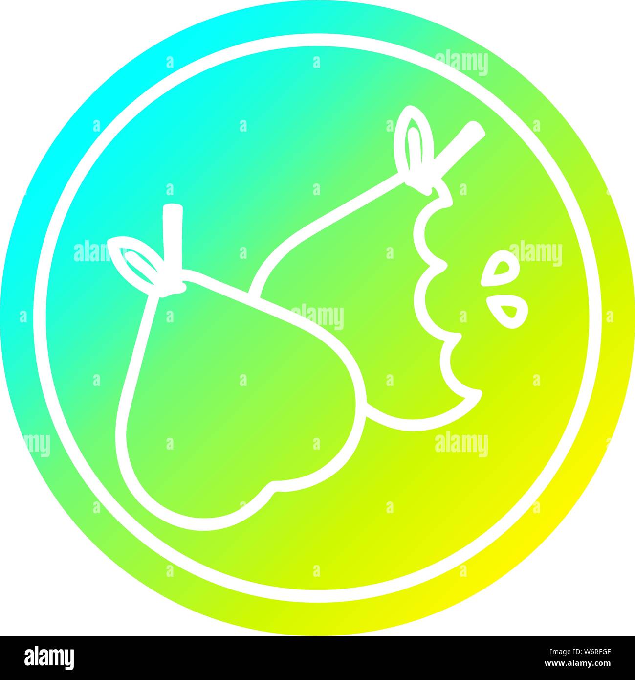 bitten pears circular icon with cool gradient finish Stock Vector Image & Art - Alamy