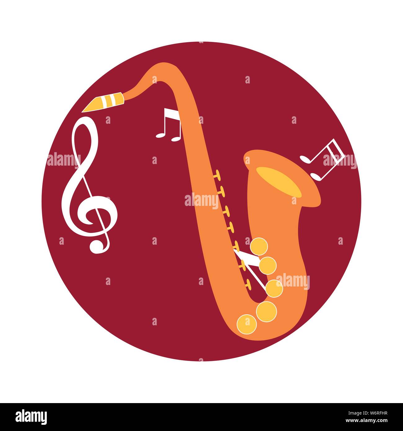 saxophone musical on note background vector illustration Stock Vector ...