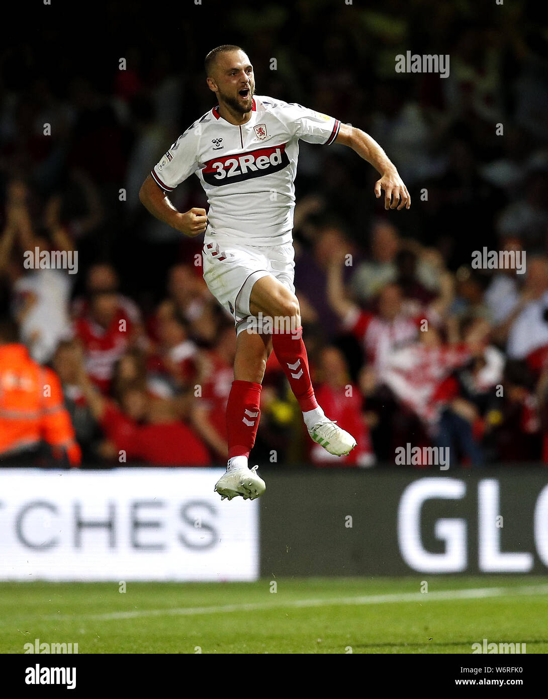 Middlesbrough's Lewis Wing celebrates scoring his side's third goal of ...