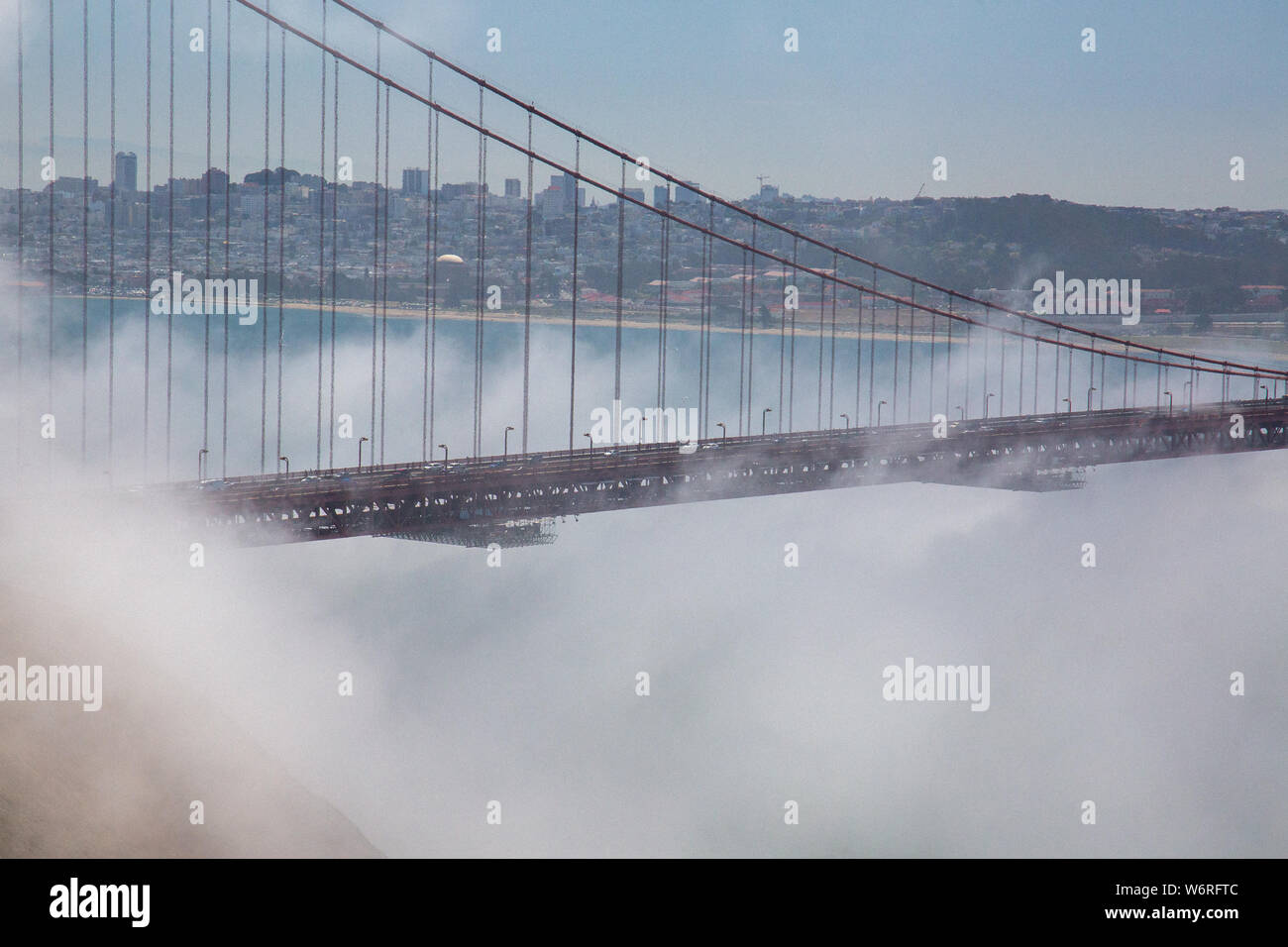 Golden Gate Bridge in fog Stock Photo - Alamy