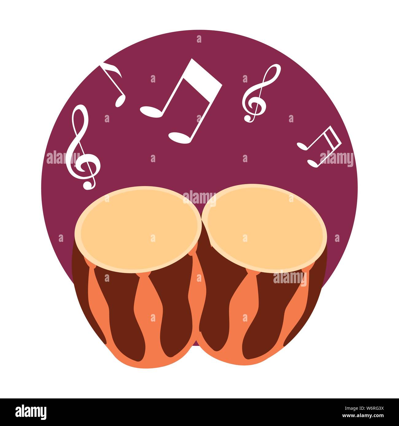 drum percussion musical on note background vector illustration Stock ...