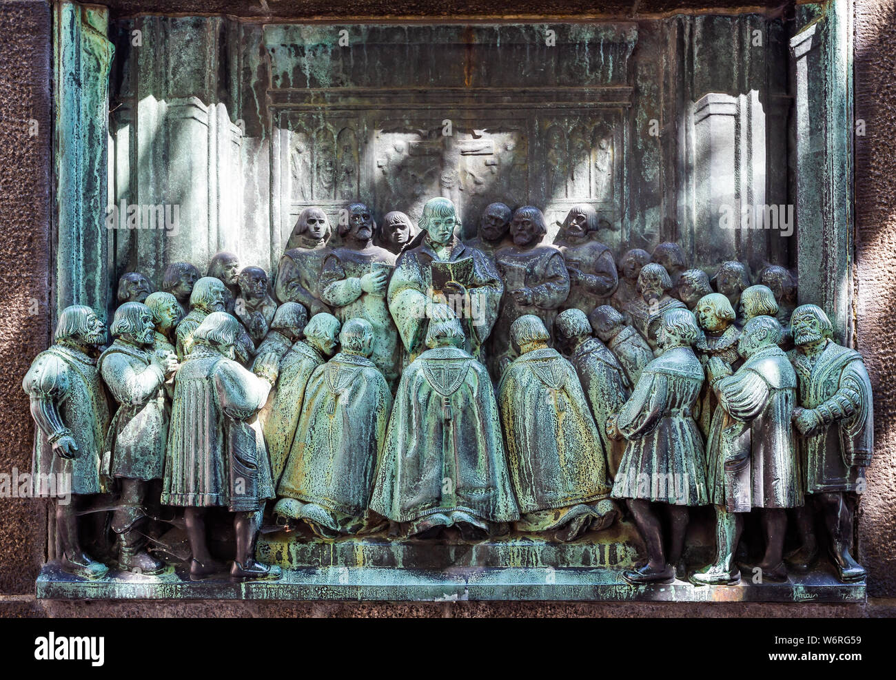 Scenes depicted on the reformation monument outside the Cathedral in ...