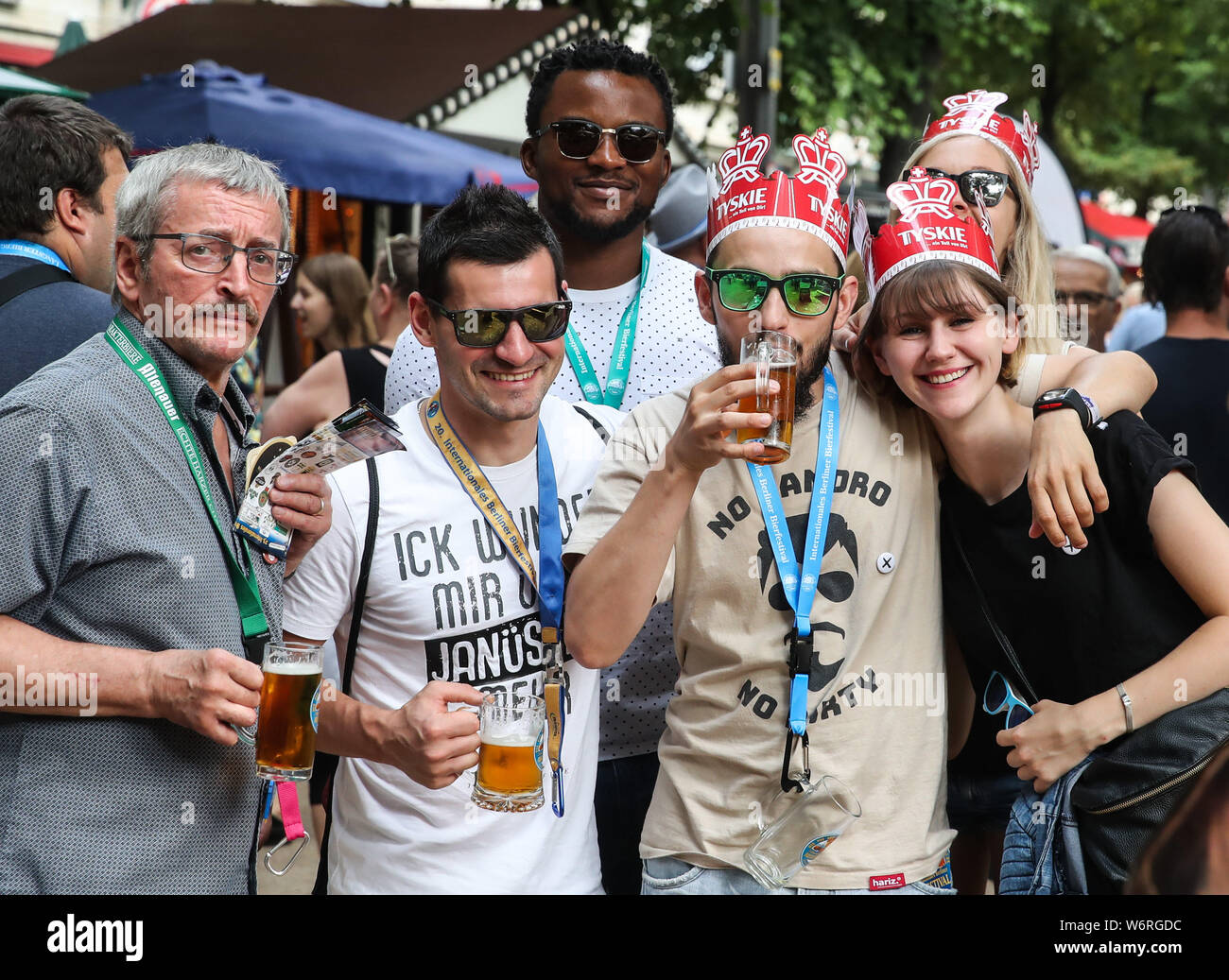 Berlin, Germany. 2nd Aug, 2019. Visitors pose for photos during the ...