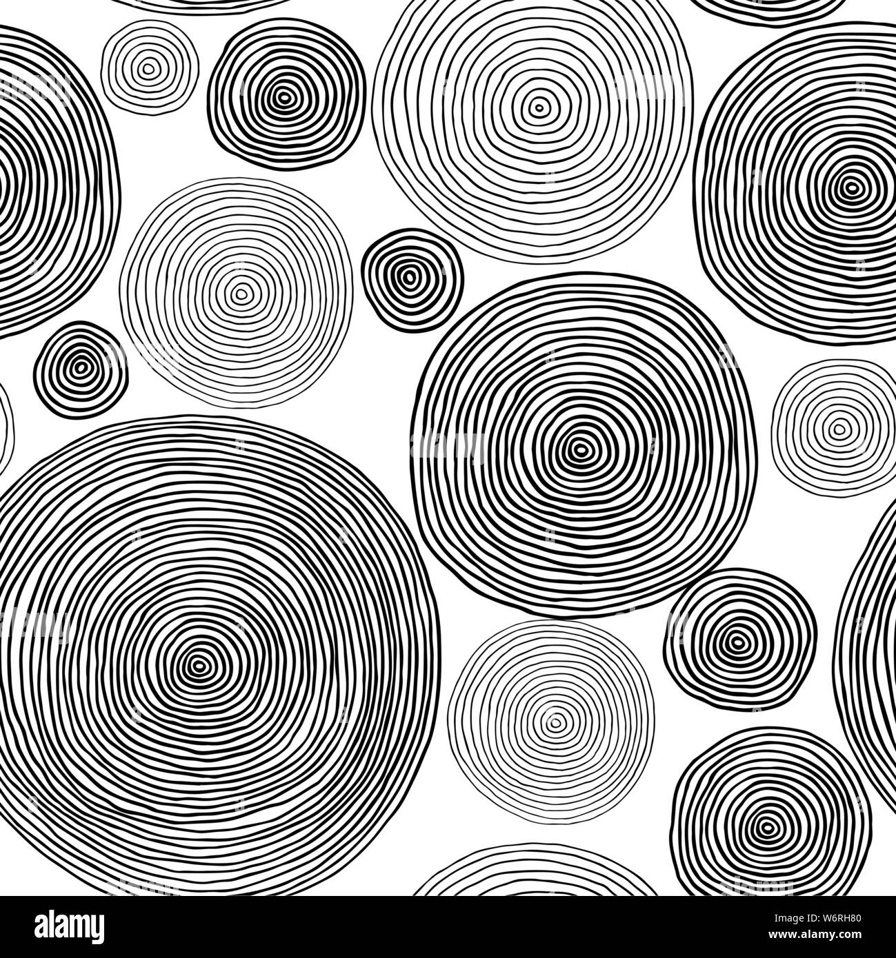 Seamless hand drawn pattern with circles. Made in vector Stock Vector ...