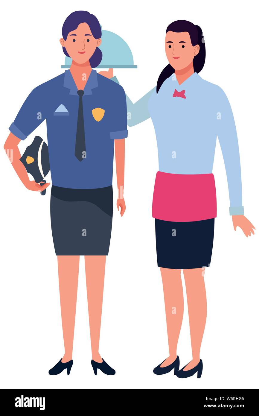 Professionals workers couple smiling cartoons Stock Vector Image & Art ...