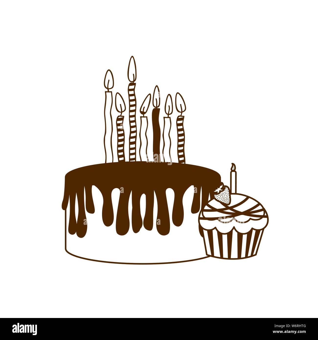 Sweet cakes fruits on Stock Vector Images - Alamy