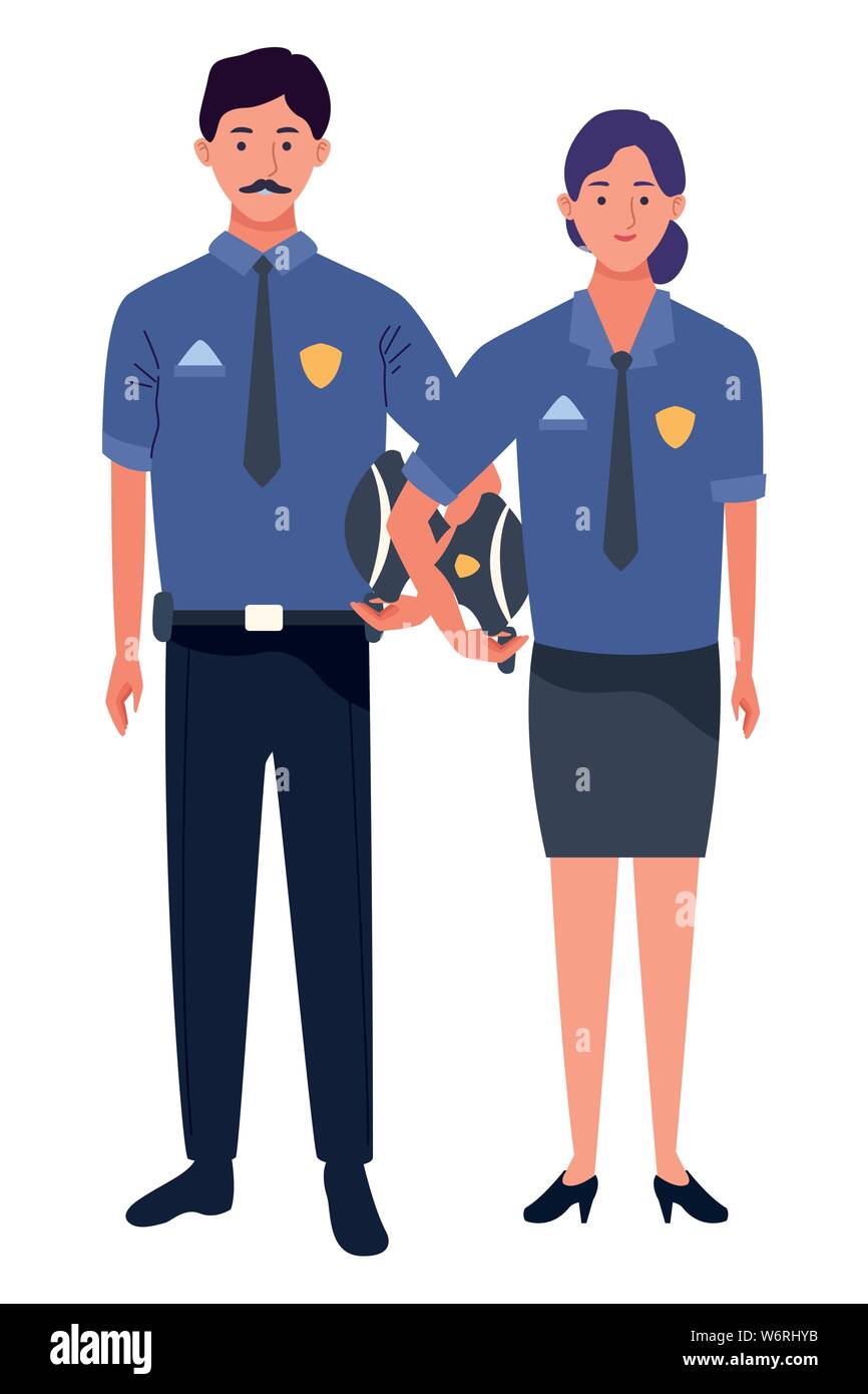 Professionals workers couple smiling cartoons Stock Vector Image & Art ...