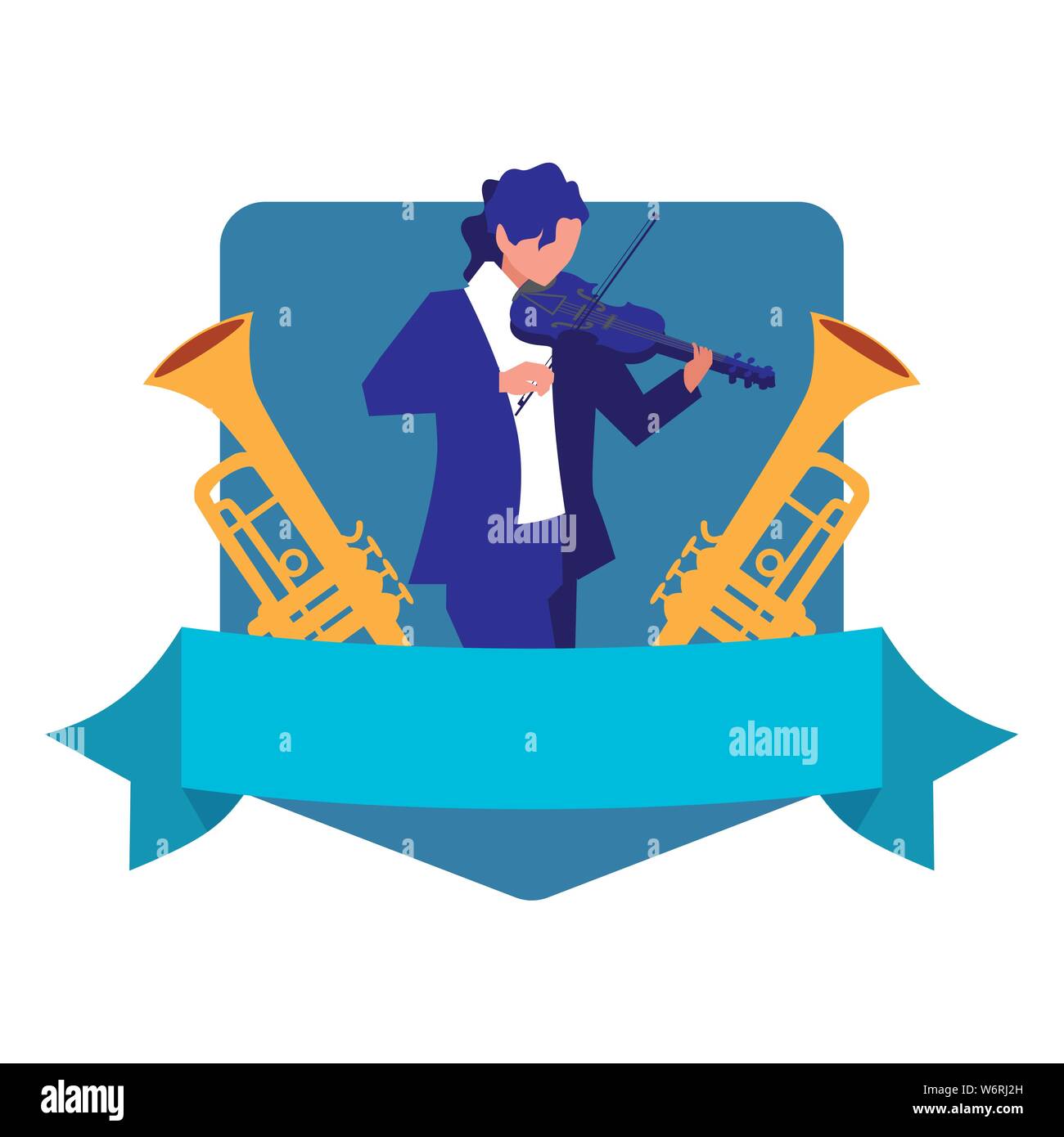 musician man violin playing music vector illustration Stock Vector ...