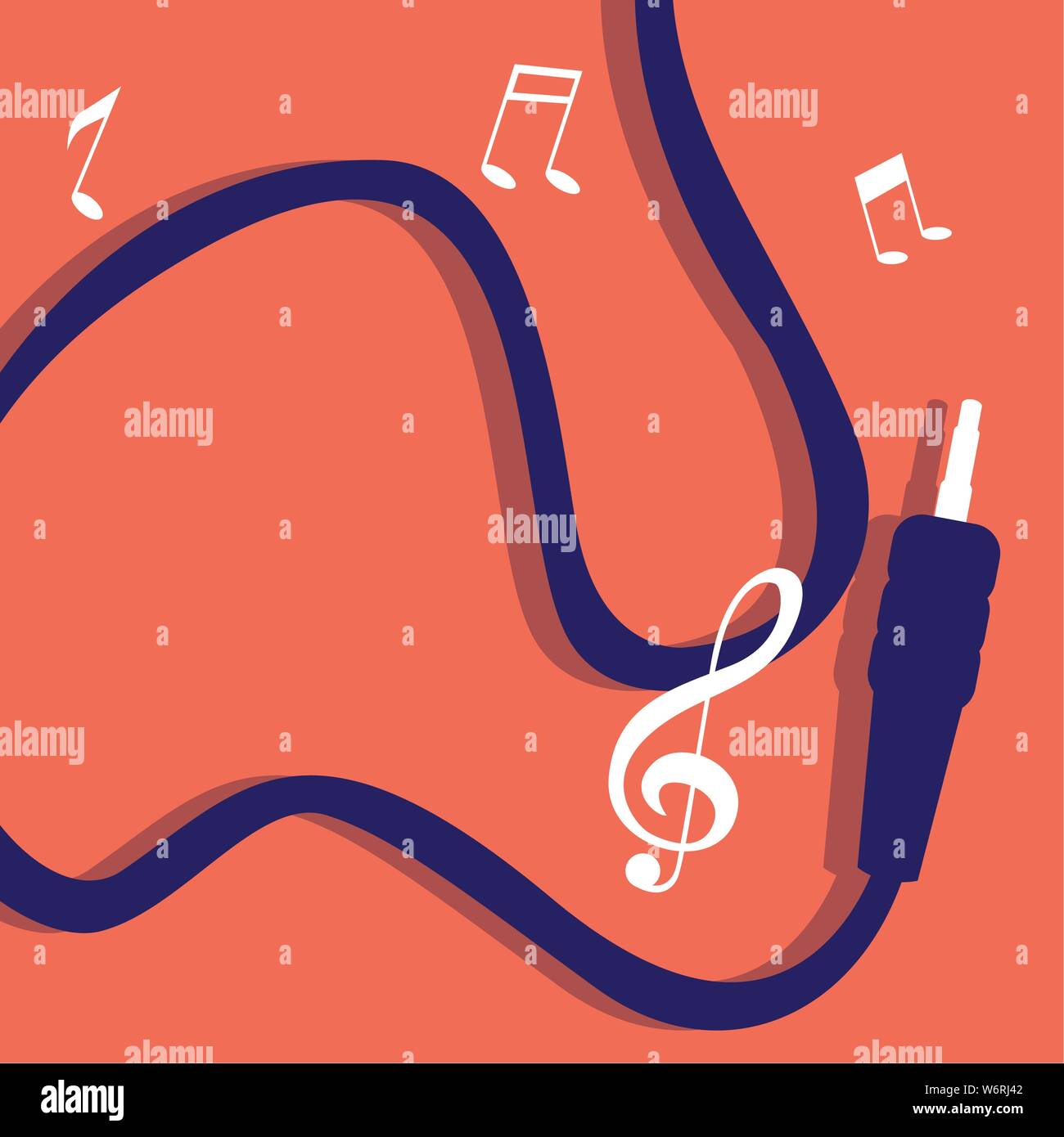 audio cable music note background vector illustration Stock Vector ...