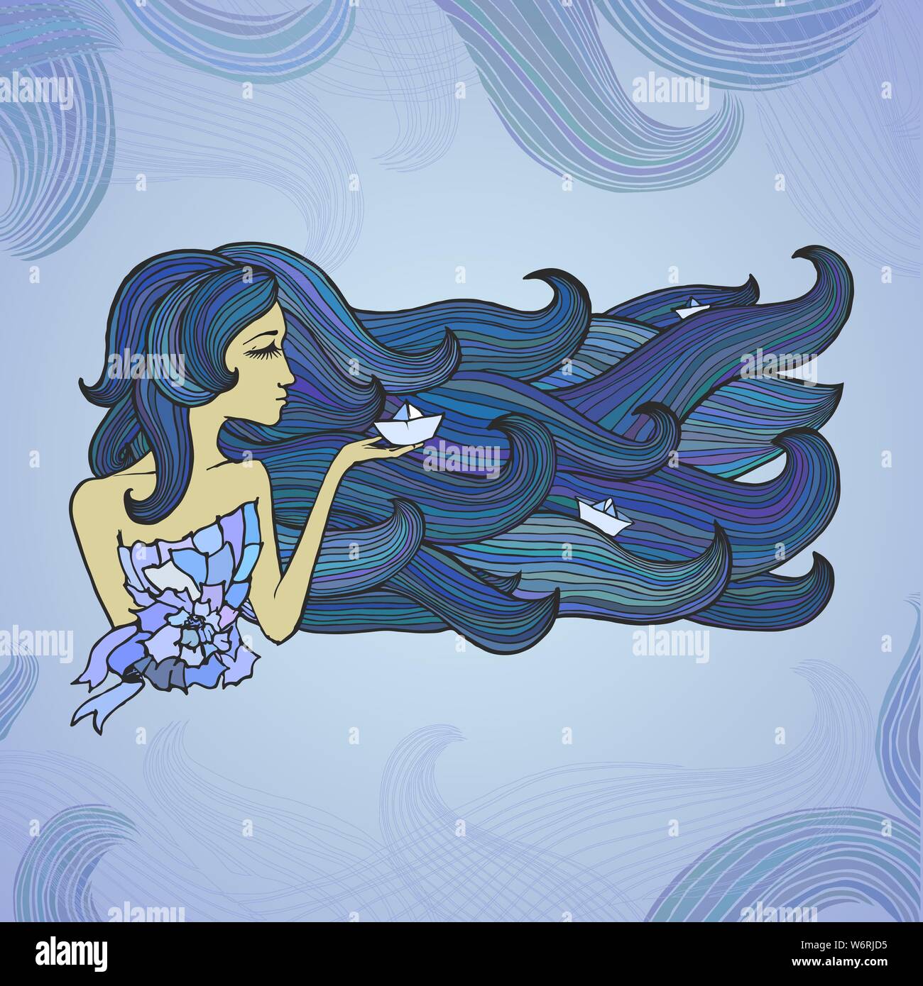 Hair swirl vector hi-res stock photography and images - Alamy