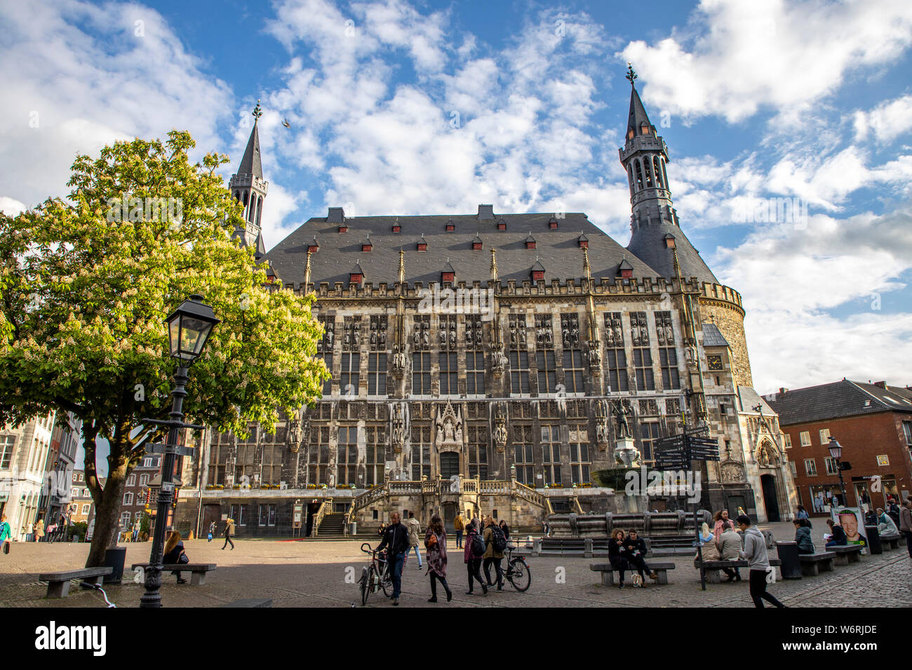 The historical town hall of Aachen, north view Stock Photo - Alamy